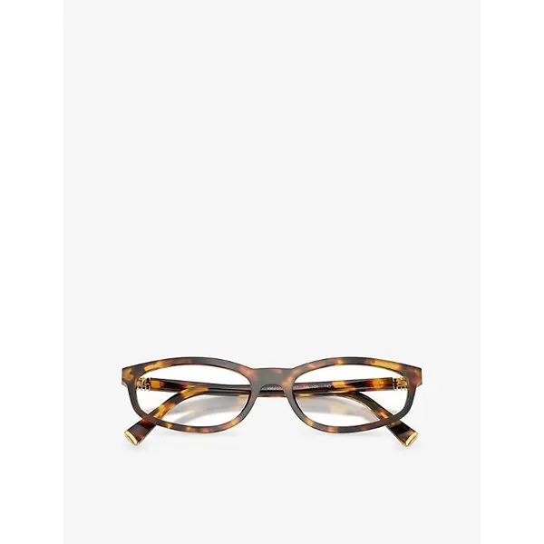 Miu Miu Mu 01zv Oval-frame Acetate Eyeglasses - Brown