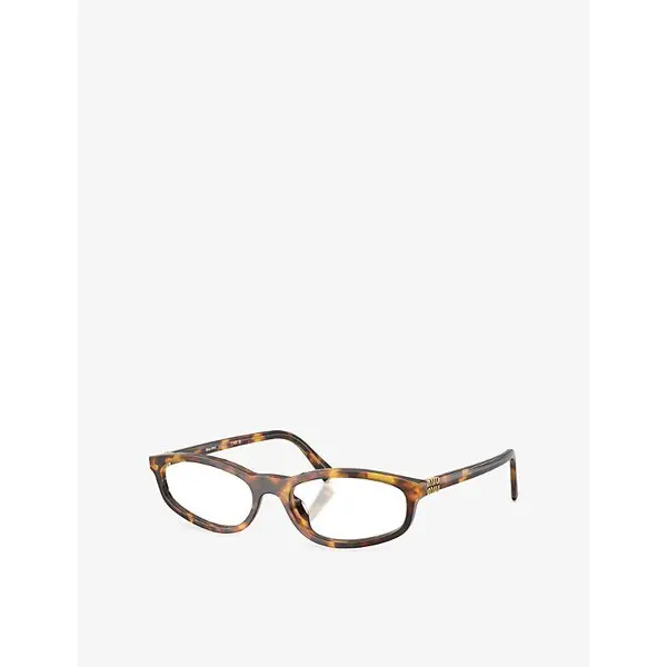 Miu Miu Mu 01zv Oval-frame Acetate Eyeglasses - Brown