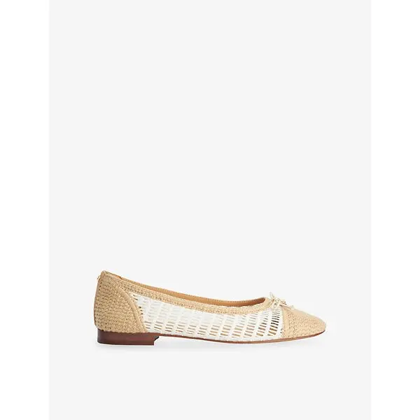 DUNE Raffia Ballet Flats With Bow Detailing