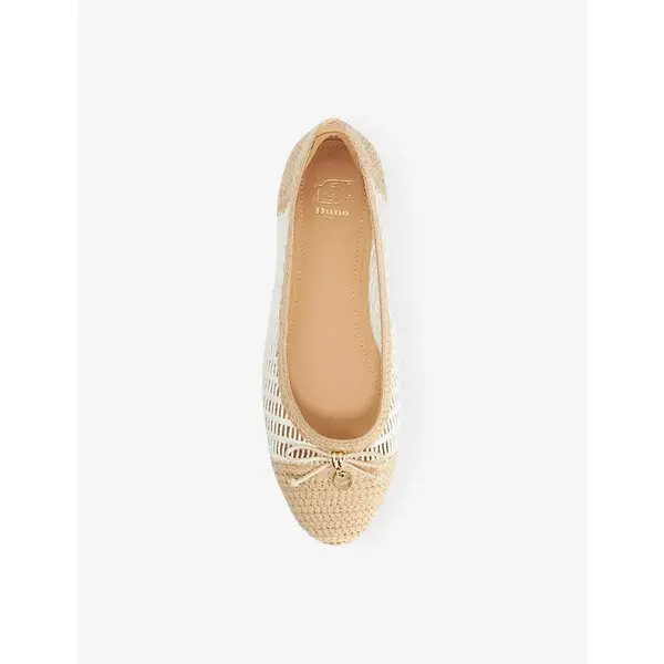 DUNE Raffia Ballet Flats With Bow Detailing