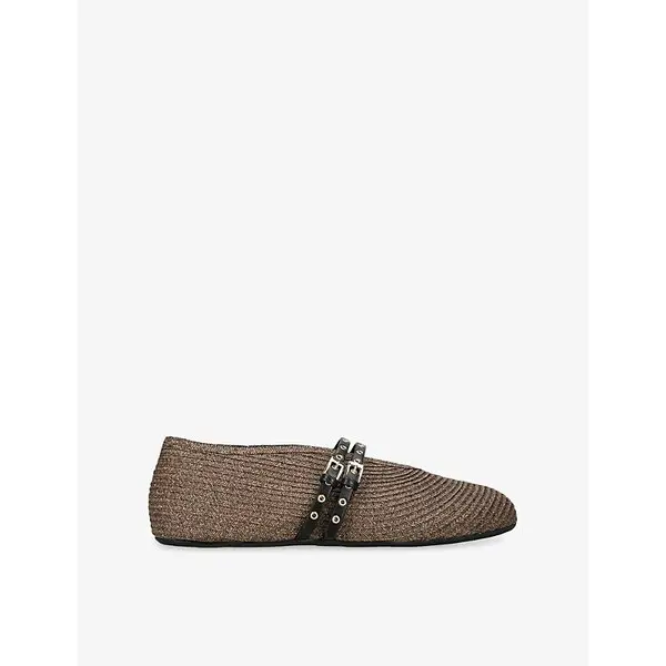 Alaïa Azzedine Woven Ballerina Flats With Buckle Fastening