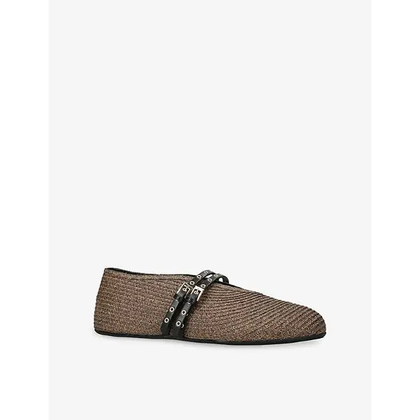 Alaïa Azzedine Woven Ballerina Flats With Buckle Fastening