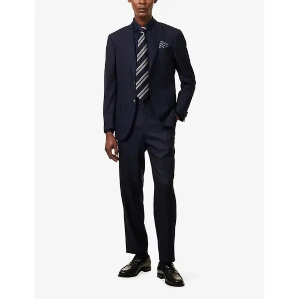 Corneliani Straight-leg Wool Trousers - Navy