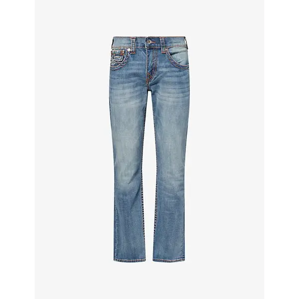 True Religion Ricky Embroidered Straight-leg Denim Jeans