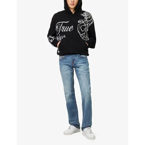 True Religion Ricky Embroidered Straight-leg Denim Jeans