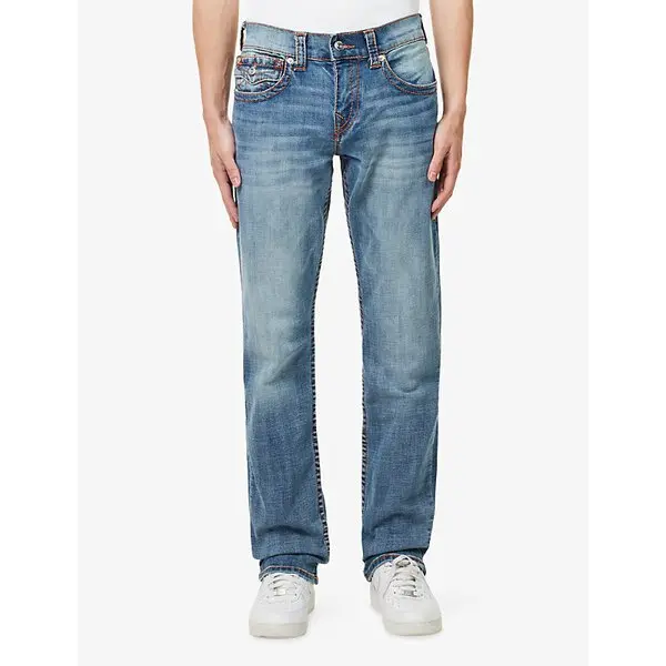 True Religion Ricky Embroidered Straight-leg Denim Jeans