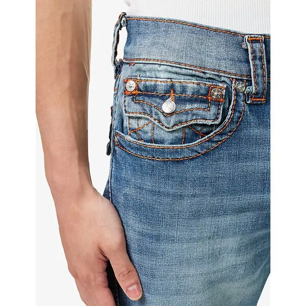 True Religion Ricky Embroidered Straight-leg Denim Jeans