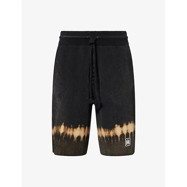Amiri Ma Patch Tie-dye Knitted Virgin-wool Shorts