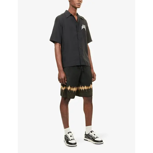 Amiri Ma Patch Tie-dye Knitted Virgin-wool Shorts
