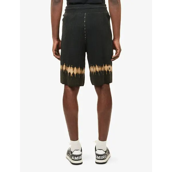 Amiri Ma Patch Tie-dye Knitted Virgin-wool Shorts
