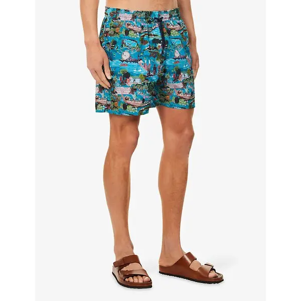 Derek Rose London Scenic Printed Swim Shorts