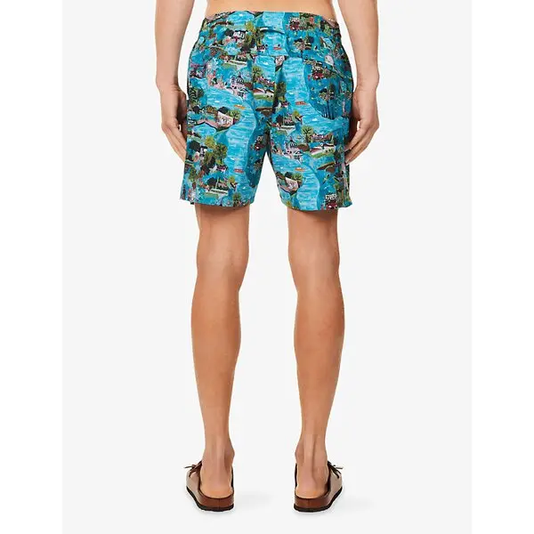 Derek Rose London Scenic Printed Swim Shorts