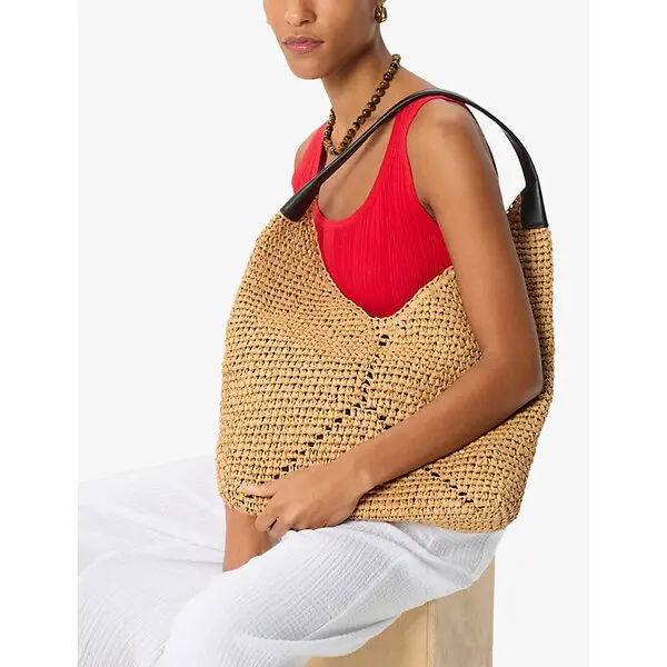 Whistles Triangular Straw Tote Bag