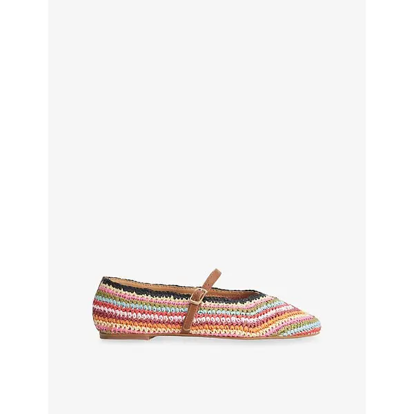 DUNE Haloha Raffia Mary-jane Flats