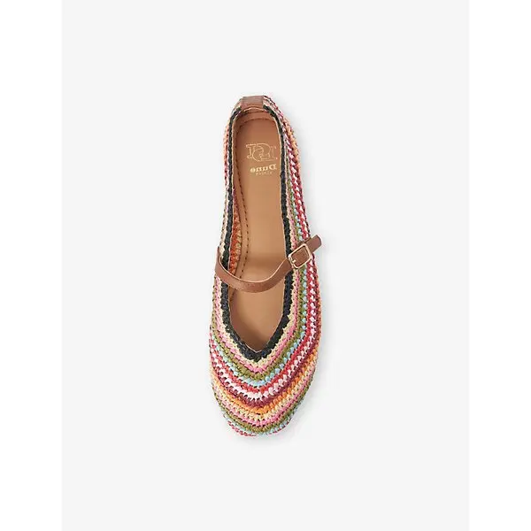 DUNE Haloha Raffia Mary-jane Flats