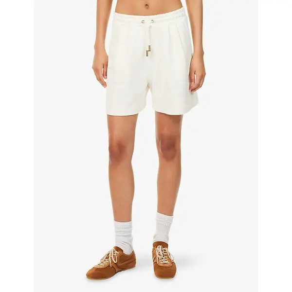 EMELLO Embroidered Patch-pocket Cotton Shorts