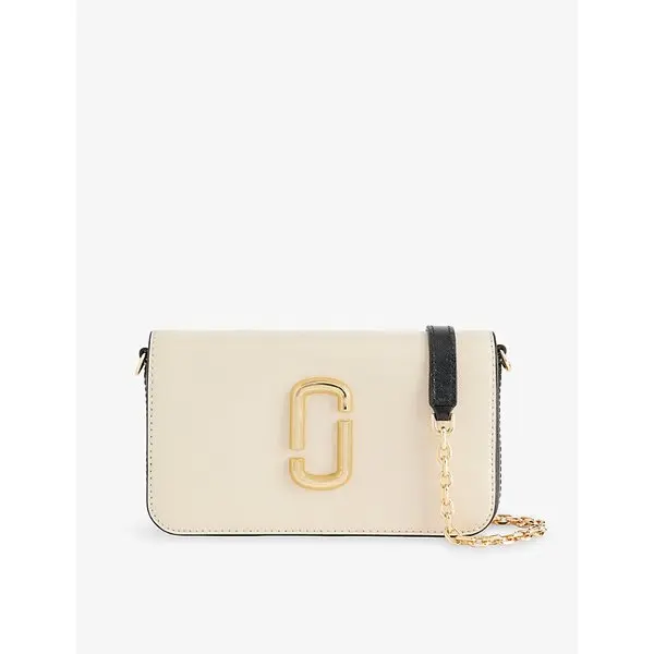 Marc Jacobs The Snapshot Leather Wallet-on-chain - Cloud White Multi