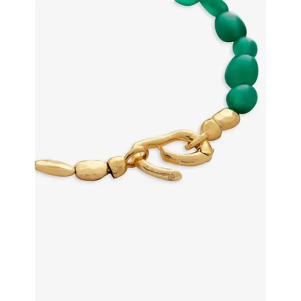 Monica Vinader 18ct Yellow -plated Vermeil Sterling Silver And Green Onyx Beaded Bracelet