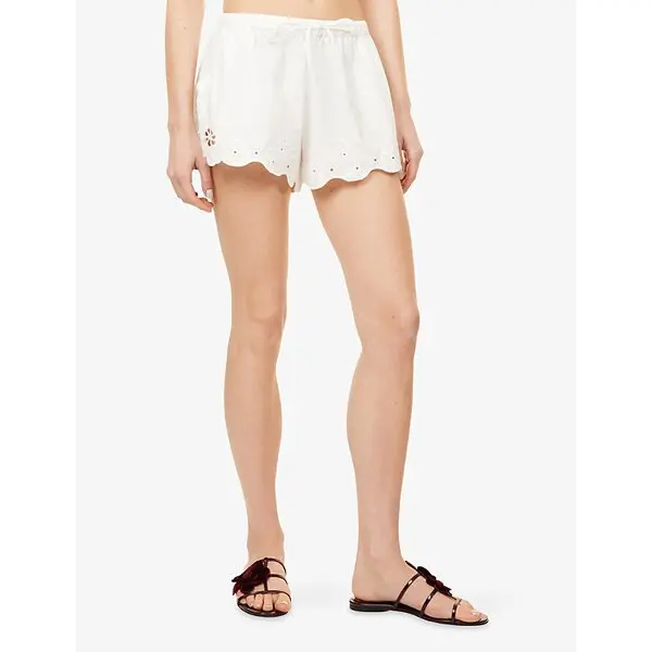 SIR. Klara Drawstring Cotton Mini Shorts - Ivory