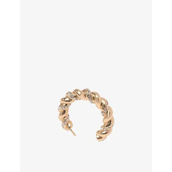 Maje Twisted Rhinestone Hoop Earrings