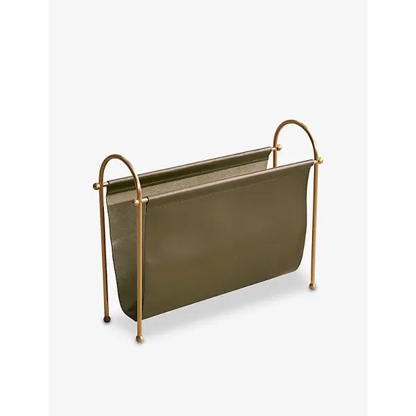 SOHO HOME Meard Leather And Brass Magazine Rack