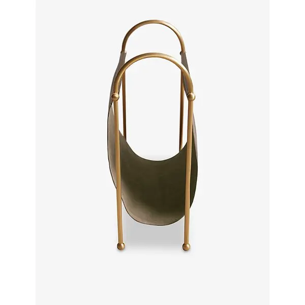 SOHO HOME Meard Leather And Brass Magazine Rack