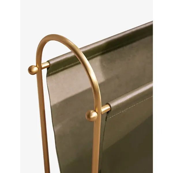 SOHO HOME Meard Leather And Brass Magazine Rack