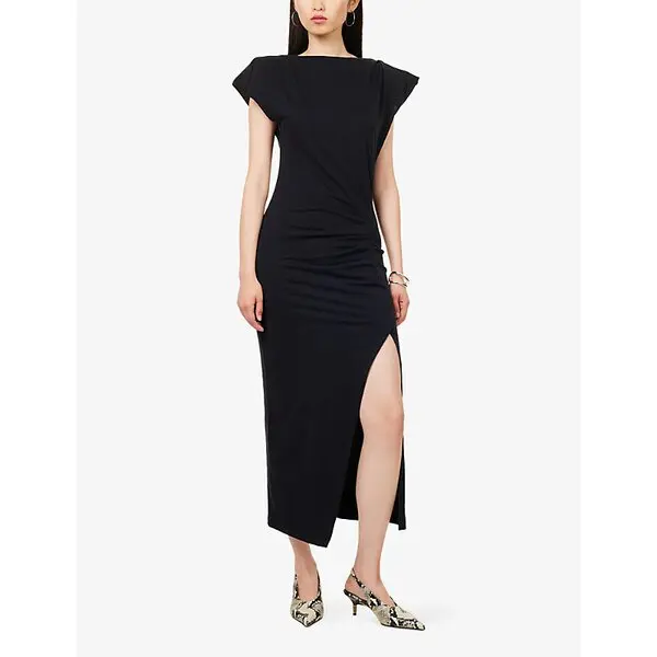 Isabel Marant Étoile Draped Jersey Midi Dress - Black