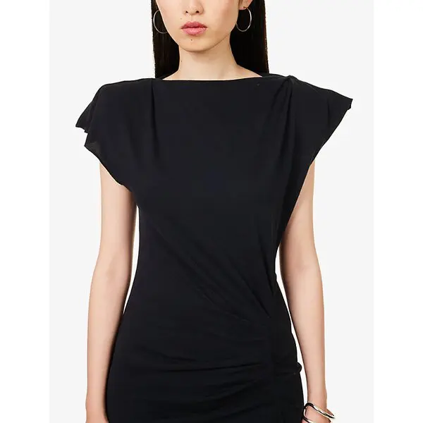 Isabel Marant Étoile Draped Jersey Midi Dress - Black