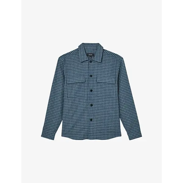 REISS Sever Checked Cotton And Linen Shirt