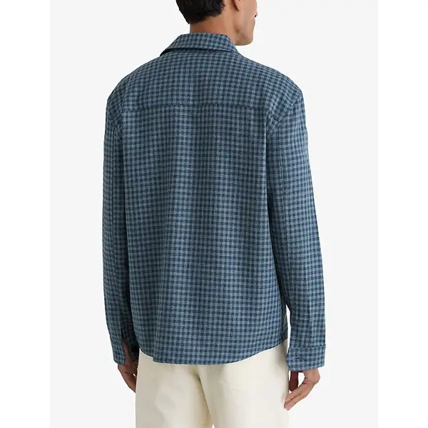 REISS Sever Checked Cotton And Linen Shirt
