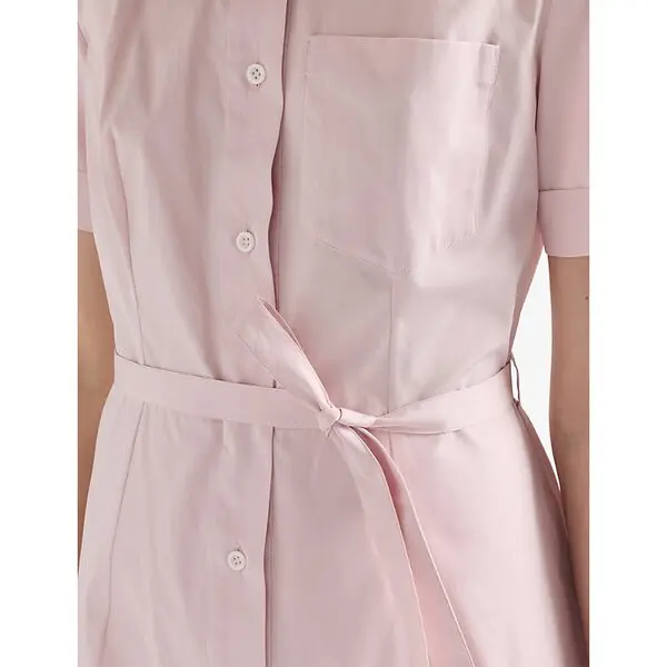 Prada Embroidered Collar Cotton Poplin Shirt Dress