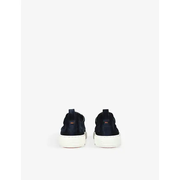 Santoni Victory Unlined Suede Trainers - Navy