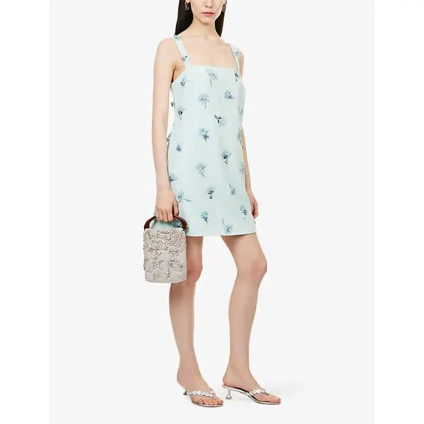 Simkhai Ella Embellished Woven Mini Dress