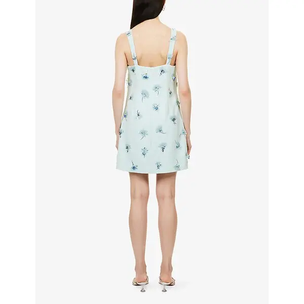 Simkhai Ella Embellished Woven Mini Dress