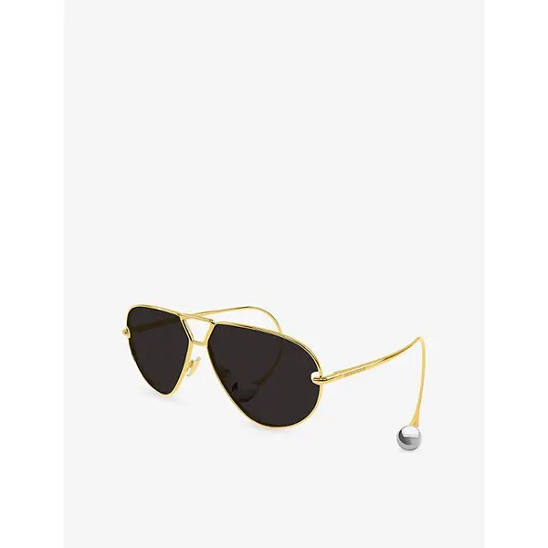 Bottega Veneta Aviator Metal Sunglasses