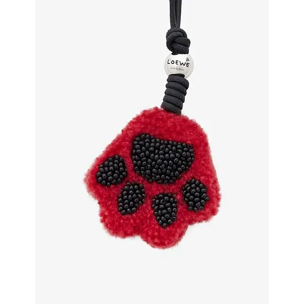 Loewe Paw Beaded And Leather Bag Charm
