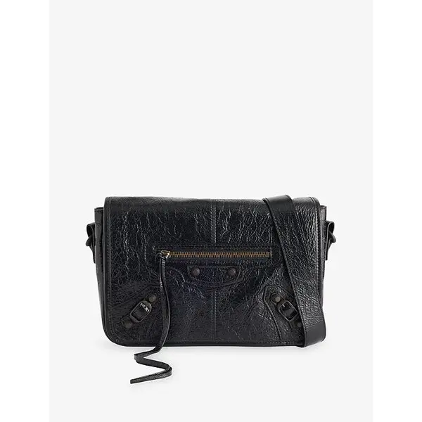 Balenciaga Le City Flap Leather Cross-body Bag - Black