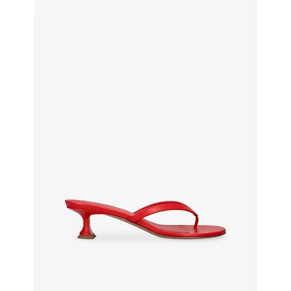 Amina Muaddi Juliette Thong Sandals - Red