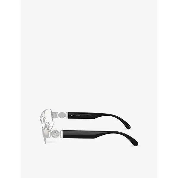 Versace Rectangle Metal Eyeglasses - Silver