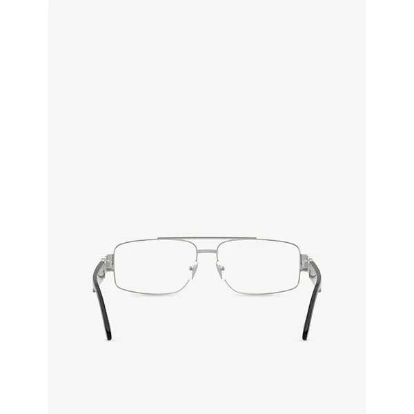 Versace Rectangle Metal Eyeglasses - Silver