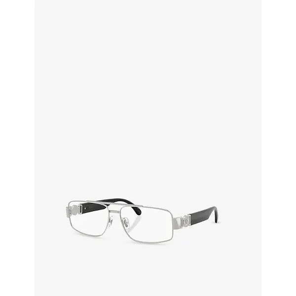 Versace Rectangle Metal Eyeglasses - Silver