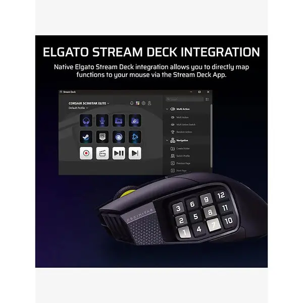 CORSAIR Scimitar Elite Wireless Se Mmo Gaming Mouse