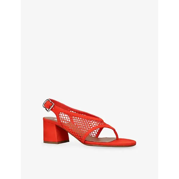 Alaïa Azzedine Fishnet Block-heel Leather Sandals