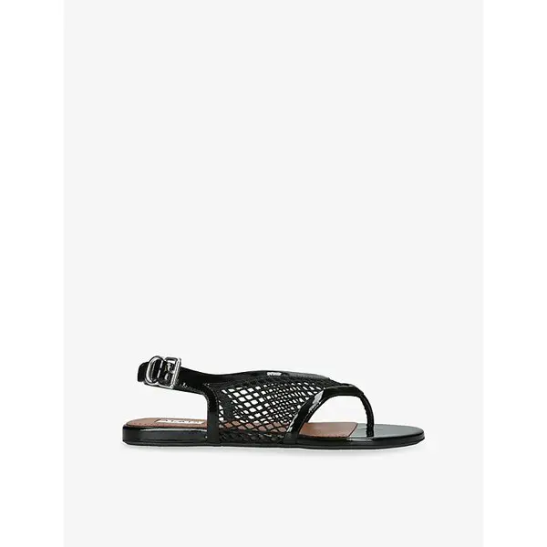 Alaïa Azzedine Fishnet Flat Leather Sandals