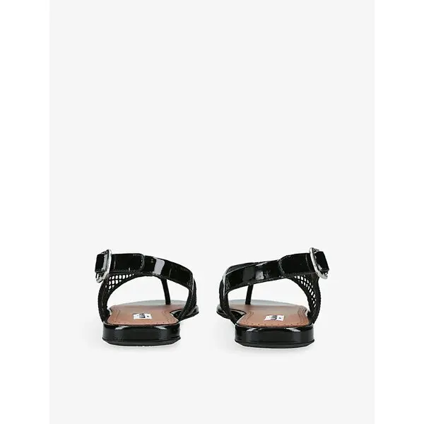 Alaïa Azzedine Fishnet Flat Leather Sandals