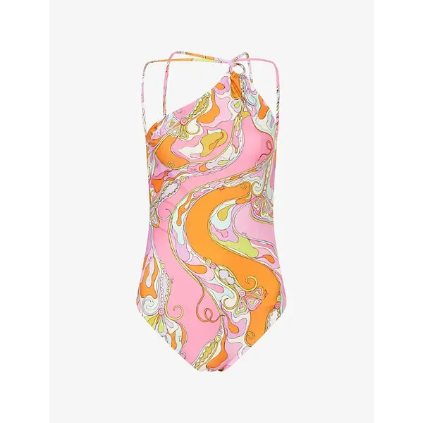 Emilio Pucci One-shoulder Printed Swimsuit - Multicolor