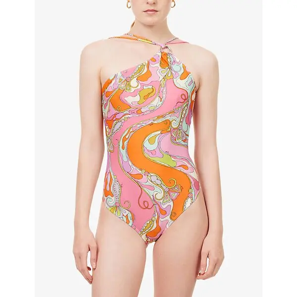 Emilio Pucci One-shoulder Printed Swimsuit