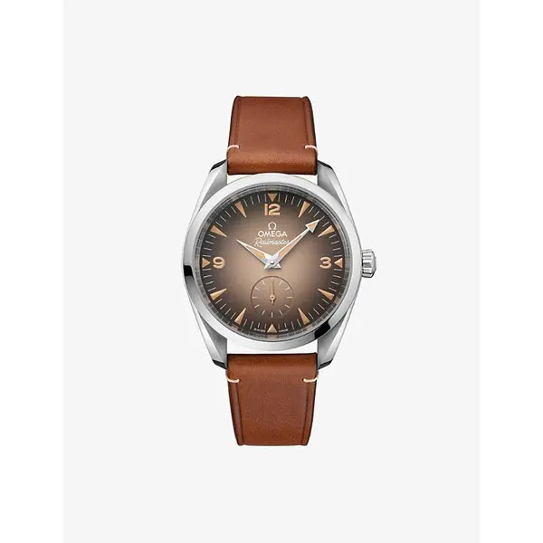Omega Seamaster Railmaster Stainless Steel And Leather Automatic Watch - Brown