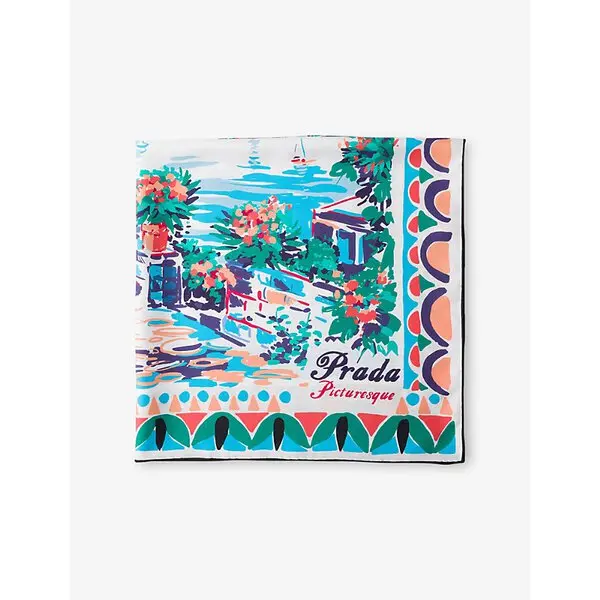 Prada Printed Silk Twill Scarf 90 X 90cm